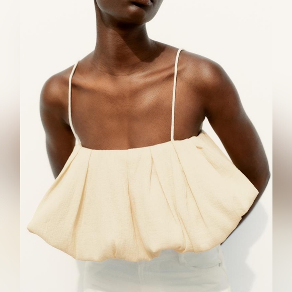 Zara | Tops | Zara Voluminous Crop Top | Poshmark